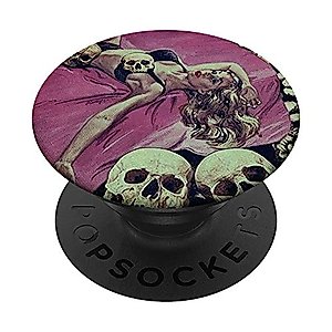 Sexy Pin Up Girl Creepy Skeleton Skull Pinup Lingerie Girl PopSockets PopGrip: Swappable Grip for Phones & Tablets