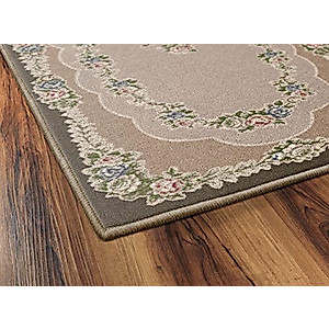 Brumlow MILLS Rosewood Traditional Floral Home Décor Area Rug for Living Room, Kitchen, Dining, Bedroom or Doorway Runner Rug, 22" x 60", Brown