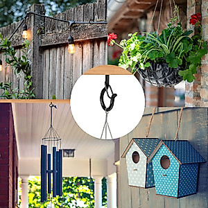 FSAH 36 PCS Q-Hanger Hooks with Safety Buckle, Windproof Screw Hooks for Outdoor String Lights Hanging Christmas Lights, Plants, with 1 Wing Nut Driver