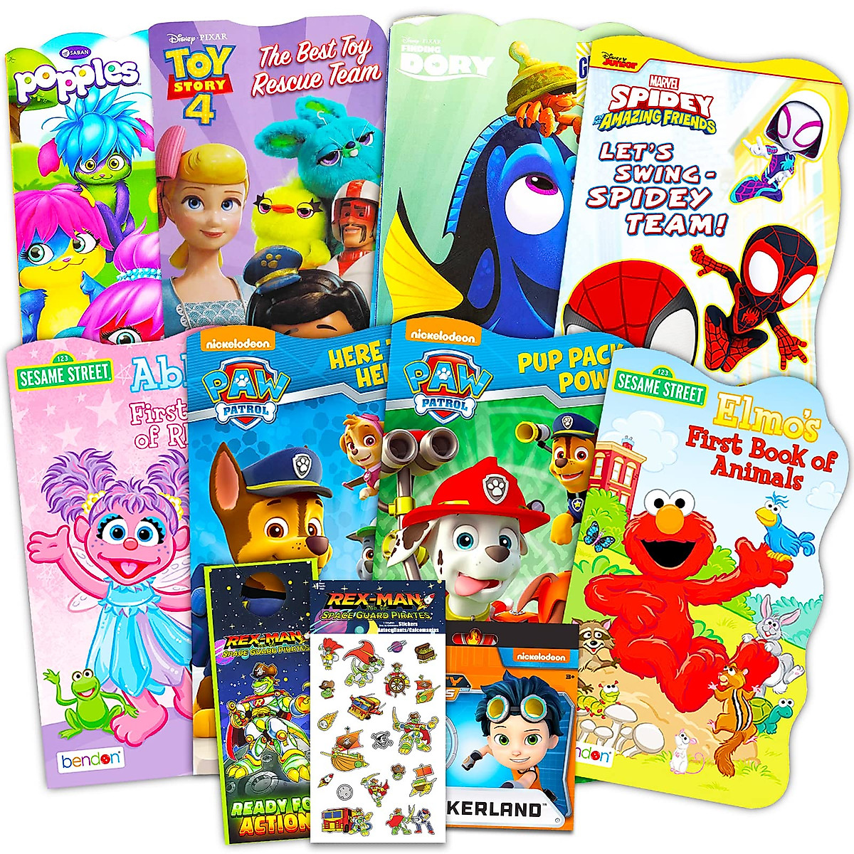 Bulk Board Book Set for Toddlers, Kids ~ 11 Pc Storybook Bundle with Sesame Street, Spiderman, Paw Patrol, Toy Story, and More (Board Book Collection)