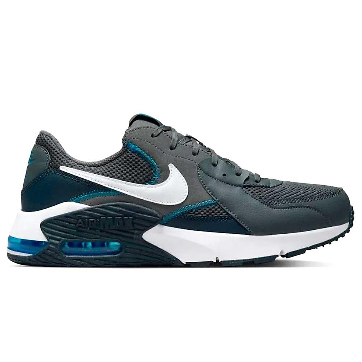 NIKE Men's Sneaker, Iron Grey White Photo Blue Dark Obsidian, 12