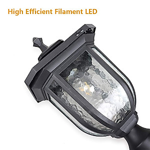 KMC KMC IGHTING ST4322Q Solar Lamp Post Lights Solar Post Lights Post Solar Lights 120 Lumen Die-Casting Aluminum with 3-Inch Fitter Base Black Pier Mount for Outdoor Garden Post Pole Landscape Yard