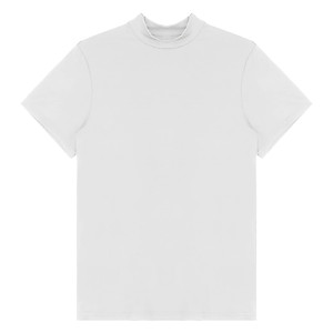 JEATHA Mens Mock Turtleneck Pullover T-Shirt Top Short Sleeve Solid Undershirt Base Layer Undershirt White New Large