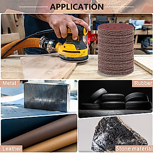 110pcs 5 Inch Sanding Disc 60 Grit, ZEHIQ 8 Hole Hook and Loop Sandpaper Orbital Sander Pads for Automotive Polishing and Wood Working