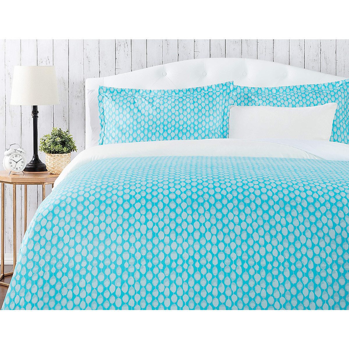 Chanasya Premium Blue Aqua Abstract Duvet Cover Set - Vibrant Colorful Boho Art Print 3-Piece King Size Lightweight Reversible Microfiber Comforter Cover - Ultra Soft Breathable Stain Resistant