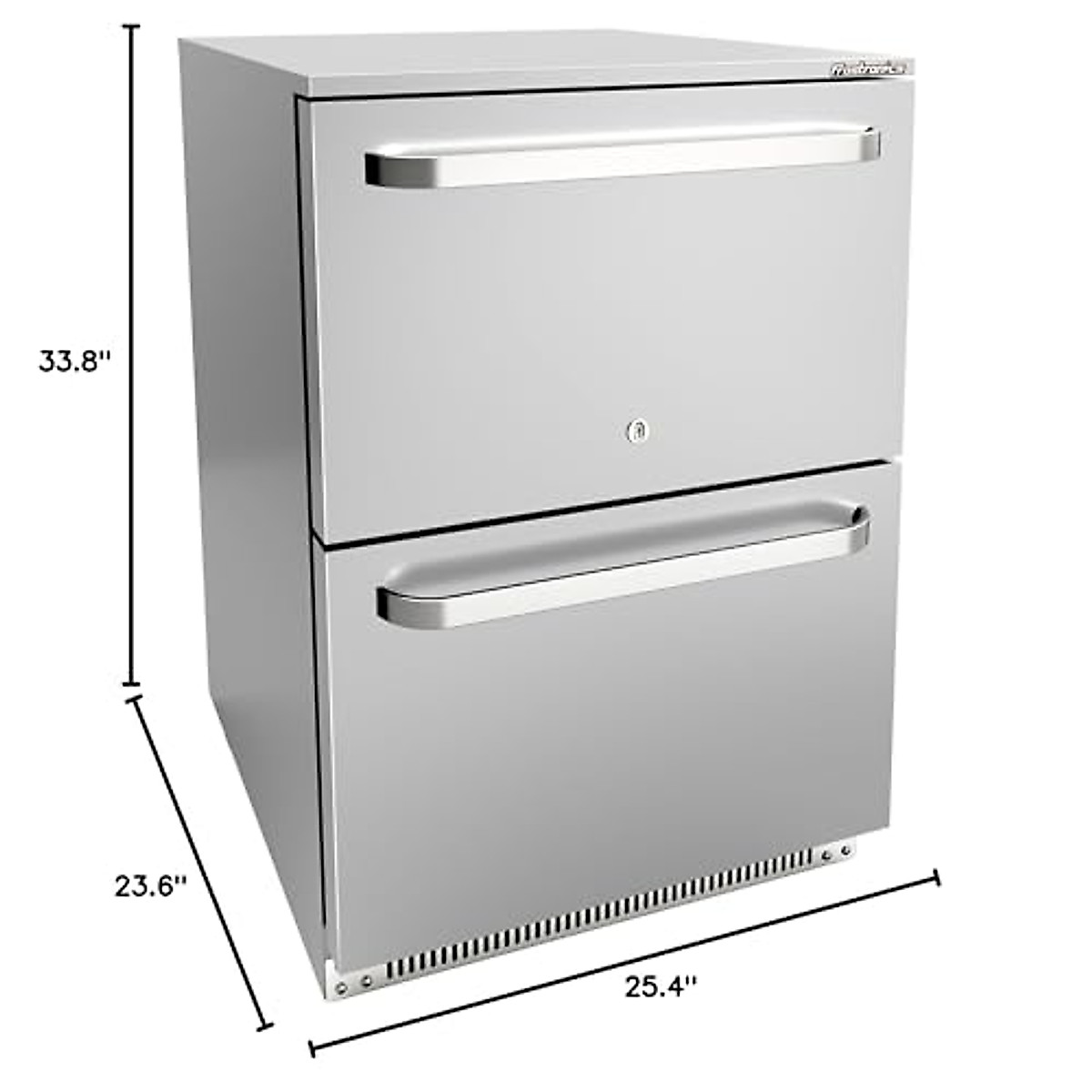 Frostronics 24 Inch Outdoor Drawer Beverage Refrigerator, 186 Can Outdoor Drawer Beverage Cooler with Dual Mode Lock, 5.47 cu. ft. Drawer Refrigerator for Patio, 26-50°F, SUS304, ETL & NSF7 Certified