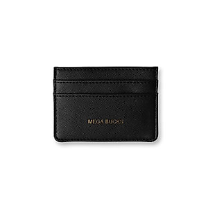 KATIE LOXTON Mega Bucks on Black Womens Small Vegan Leather Card Holder Wallet