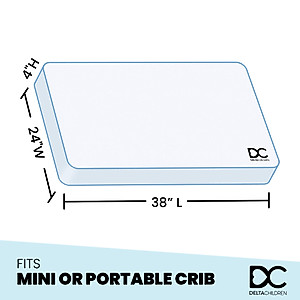 Delta Children Twinkle Stars 4" Mini Crib Mattress,Firm, Royal Blue