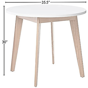 Amazon Brand – Rivet Noah Round Modern Ash Dining Table, 35.4"W, White