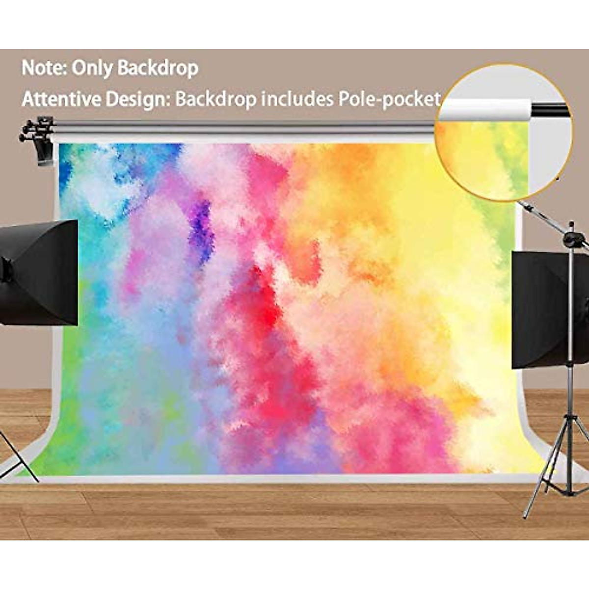 MEETSIOY Paint Art Backdrop Colored Oil Painting Photography Background Themed Party Photo Booth YouTube Backdrop 7x5ft PMT648