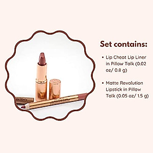 Charlotte Tilbury Pillow Talk Mini Matte Revolution Lipstick and Lip Cheat Lip Liner Mini Travel Size Duo Set