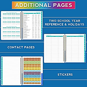 Student Planner 2023-2024 - 2023-2024 School Planner with Stickers, July 2023 - June 2024, 6.3" x 8.4", Academic Monthly & Weekly Planner/Agenda, Thick Paper + Holidays + Twin-Wire Binding - Blue