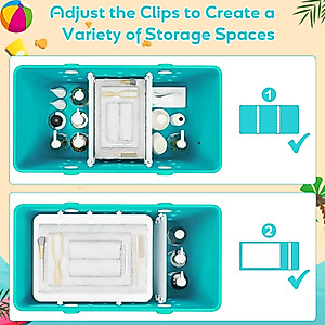 JAPBOR Divider Tray for Beach Bag - 8PCS Beach Bags Accessories Include Divider Trays Compatible, Hook, Key Holder, Insert Charm Organizer Divide Saving Space for Organizing Simple Tote Bag with Holes