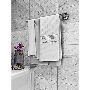 DIBOR Love Quote All of Me Loves All of You Bath Towels,Love Decorative Absorbent Drying Cloth Hand Towels Tea Towels Dishcloth for Bathroom Kitchen,Funny Couple Anniversary Valentine Gifts(Set of 2)