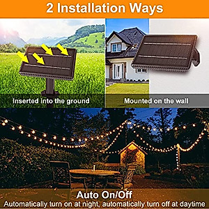 YOYONACY Solar String Lights Outdoor - 100FT Solar Patio Lights with Shatterproof G40 LED Bulbs, 4 Light Modes Waterproof Solar Powered Hanging Lights for Backyard Bistro Garden Camping Party