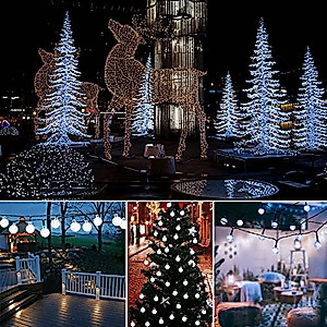 Solar Outdoor String Lights, Waterproof Crystal Ball Lights,8 Mode Indoor/Outdoor Fairy Lights, Decorative Lighting for Home, Garden, Party, Festival (Pure White,5m 20 LEDs)