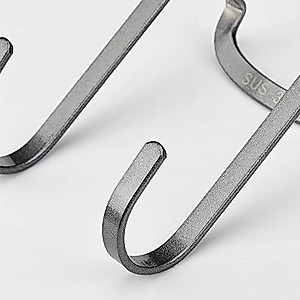 Dewell Multi-Use Over Cabinet Hook, 5 Pack, Stainless Steel, Double Hook for Drawer Cabinet, Closet, Fence, Kitchen and Bathroom, Silver