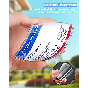 Smellalon 6 Pack New Medicare Card Holder Protector Sleeves，12Mil Clear PVC Waterproof Medical Card Protector for New Medicare Card ，Credit Card Business Card Social Security Card Protector