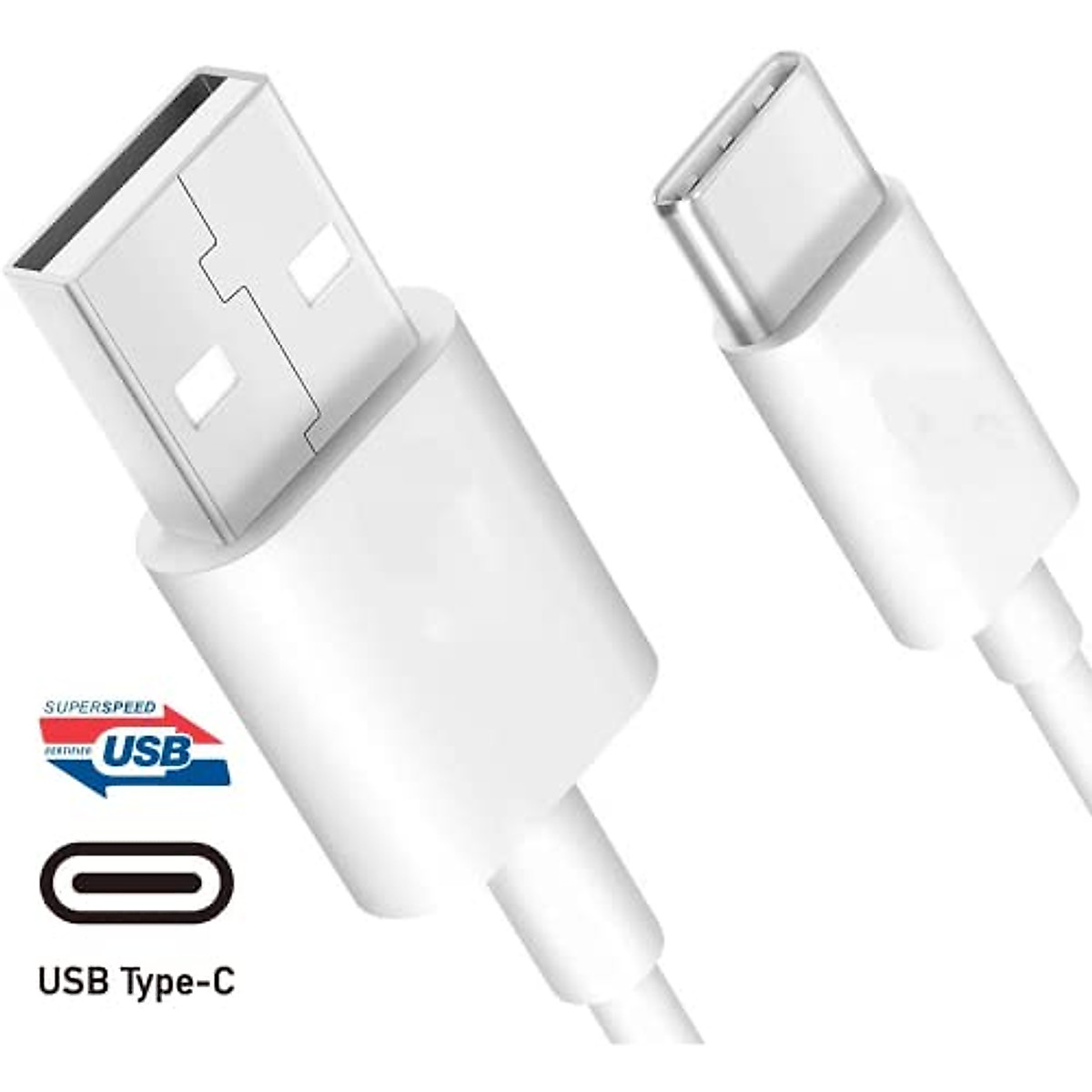 Fast Adaptive Wall Adapter Charger for Galaxy S10 S9 Plus Note 9 S8 Note 8 EP-TA20JBE - 6 Foot Type C/USB-C Cable and OTG Adapter - White