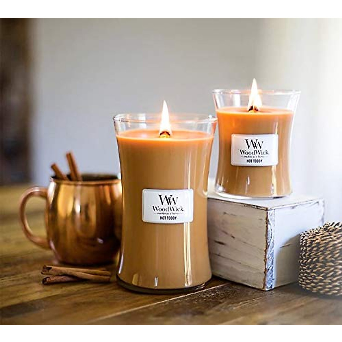 WoodWick Ellipse Scented Candle, Hot Toddy, 16oz | Up to 50 Hours Burn Time