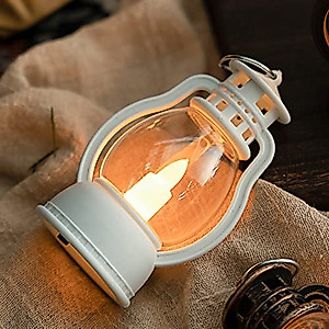 Halloween Lanterns Decorations, Retro Flickering LED Candle for Outdoor Patio Yards, Festive Decorative Desktop LED Centerpiece Lantern Red Bronze Flickering Light