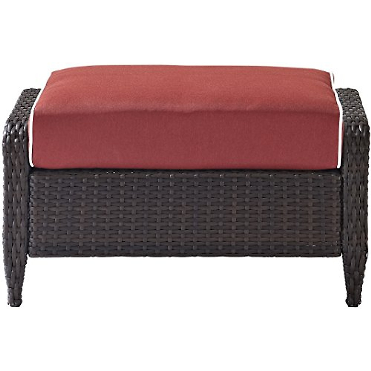 Crosley Furniture KO70067BR-SG Kiawah Outdoor Wicker Ottoman, Sangria