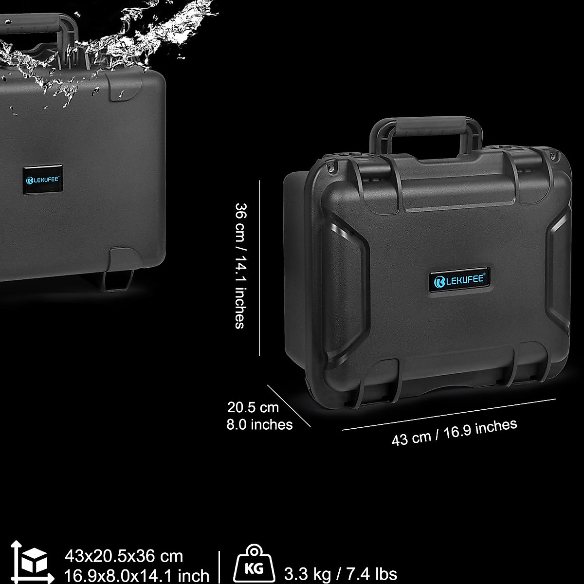 Lekufee Waterproof Carrying Case Compatible with DJI Mavic 3 Pro/DJI Mavic 3 Classic/DJI Mavic 3/Cine/Combo/DJI RC Pro/DJI RC/RC N1/Goggles 2/Integra/DJI Motion/RC Motion 2 and Accessories(Case Only)