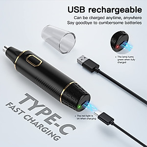 XOOMRSCP Nose Hair Trimmer for Men, 2024 Painless USB Rechargeable Nose Hair Trimmer, Ear and Nose Hair Trimmer for Men, Professional Facial Hair Trimmer with IPX7 Waterproof Dual Edge Blades