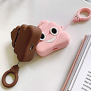 Airpods Case,3D Funny Stool Soft Silicone Air pod Funny Cover,Fun Cool Adorable Keychain Design Skin,Airpods Cases Poop for Girls Kids Teens Boys Airpods 1&2 (Brown)