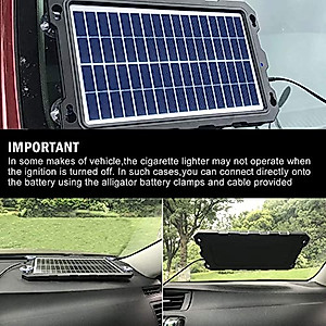 POWOXI Upgraded 7.5W-Solar-Battery-Trickle-Charger-Maintainer-12V Portable Waterproof Solar Panel Trickle Charging Kit for Car, Automotive, Motorcycle, Boat, Marine, RV,Trailer, Snowmobile, etc.