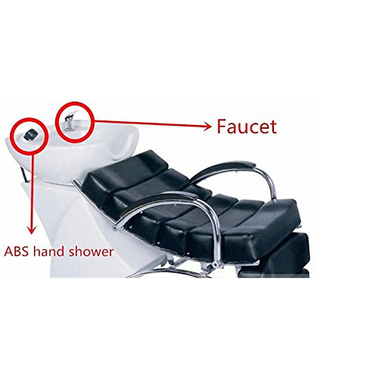 Weirun Salon Shampoo Bed Bowl Sink Basin Faucet or Backwash Unit,Shampoo Bowl Faucet with Hose and Shower Spray Head Wash Hair Sprayer,Chrome