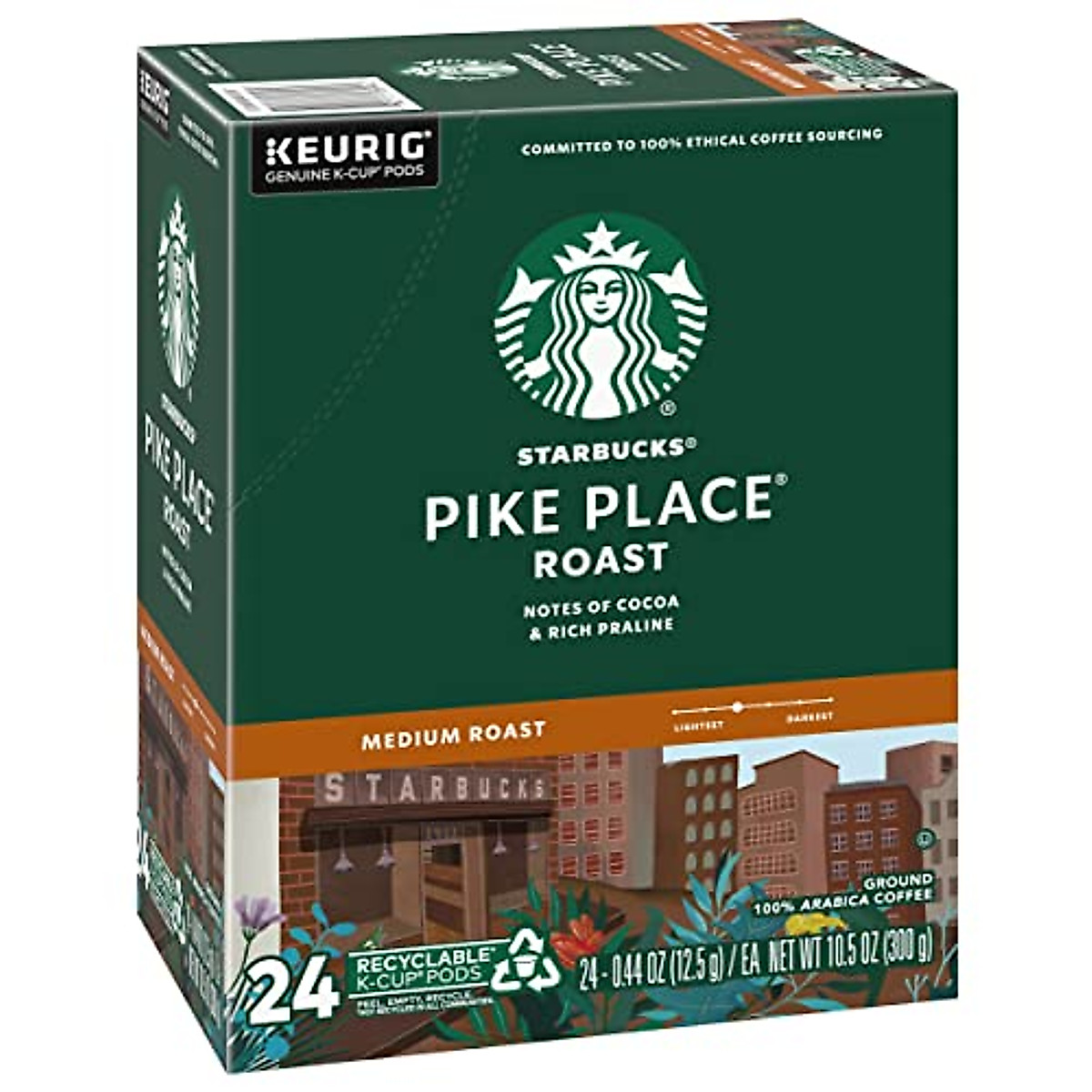 Starbucks Pike Place Roast Coffee K-Cup Portion Packs for Keurig Brewers, 72 Count (3 boxes of 24 K-Cups)
