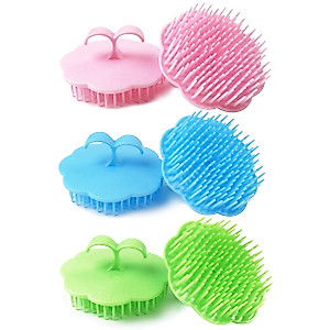 DF DUALFERV Hair Scalp Massager Shampoo Brush, 6 Pcs Scalp Brush Shower, Soft Scalp Scrubber for Dandruff, Scalp Exfoliator Brush for Adults, Children and Pets