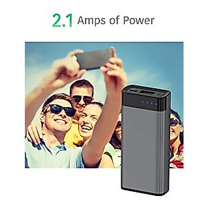 TALK WORKS Portable Charger - Fast Charging Power Bank Compatible with iPhone 13/Pro/Pro Max, 14/Plus/Pro/Pro Max, 12, 11, XR, XS, X, 8, 7, 6, SE, iPad, Android - External Cell Phone Backup (Grey)