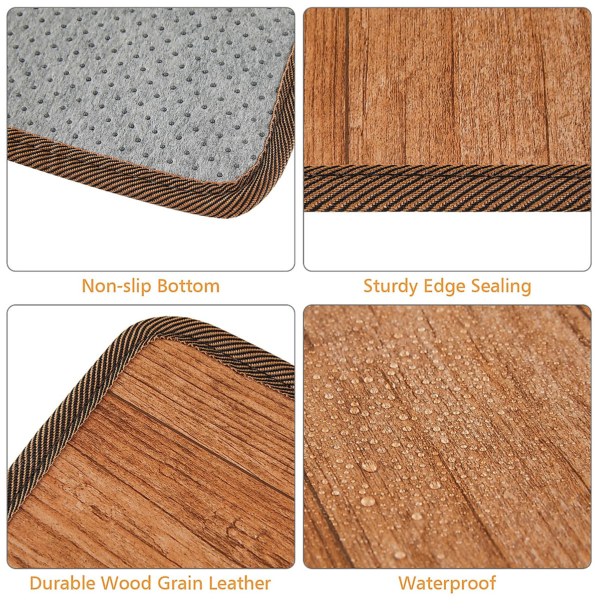 Everkeen Heated Floor Mat Under Desk, Foot Warmer-Timed Temperature Control Graphene Electric Heating Film Heating Pad for Home,Office (Wood Stripe)