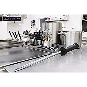 Dalstrong TITAN FORGE - Honing Rod - 12" Steel - Pro Series Knives - 7CR17MOV High-Carbon steel - Full Tang - NSF Certified