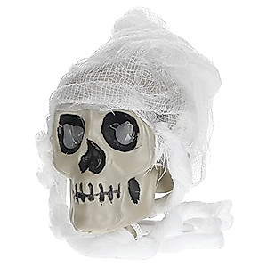 1Pc Luminous Decorative Scary Skull Pendant Halloween Party Skull Decor (White) Decor for Celebration Party