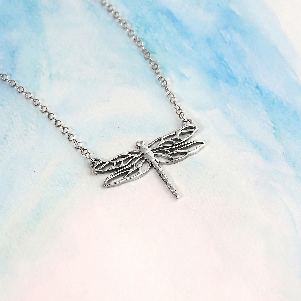 Boma Jewelry Sterling Silver Dragonfly Necklace, 16 inches