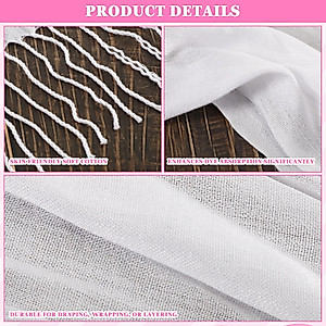 Suhine Blank White Bikini Cover up Wraps to Tie Dye, Full Cotton Summer Scarf Tie Dye Fabric(6 Pcs, Tassel)