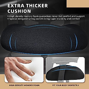 Big and Tall Office Chair 400lbs - Ergonomic Mesh Executive Desk Chair, Heavy Duty Computer Chair-Wide Thick Seat Cushion, Metal Base, Adjustable Lumbar Support, Rubber Blade Wheels, 4D Armrests