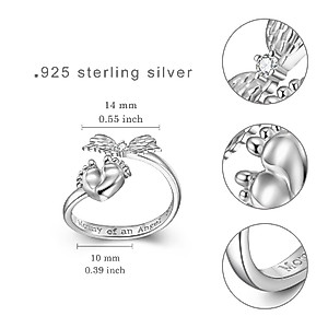 SCZKLAQ Miscarriage Ring for Women 925 Sterling Silver Mommy of an angel Rings Memorial Sympathy Miscarriage Jewelry for Women Mother