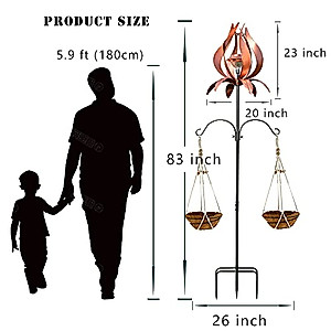 J-Fly Solar Wind Spinners Outdoor Garden Spinner Solar Spinning Windmill Super Large Spinning Garden Ornaments Perfect for Patios, Lawns Or Gardens 83 Inch