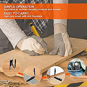 MARSBASE Multi-function Scribing Tool with Carpenter Pencils Aluminum Alloy Scribe Tool with Deep Hole Pencil Built-in Level, Scriber Marking Tools for Woodworking Line Marker