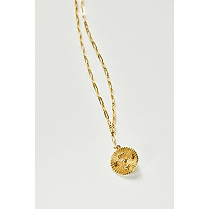 Oak & Luna - Personalized Tyra Medallion Collection with Diamond Option - Designer Gift for Her, Women, Wife - Luxury Jewelry for Mother's Day, Christmas, Anniversary (Initial Medallion - Gold Vermeil, With Diamond)