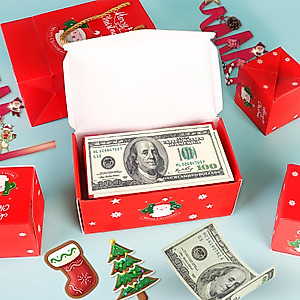 Surprise Gift Box Explosion Money Box, Surprise Gift Box Explosion, Birthday Explosion Box, Surprise Money Box, 12 Bounces Folding Bouncing Surprise Explosion Gift Box for Christmas (red)