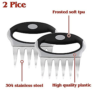 Meat Claws for Shredding, Lisnoway Metal Set of 2 Tools, Chicken Shredder, Meat Shredder Claws, BBQ Shredding Claws, Pulled Pork, Bear Claws, Pork Shredding Claws Shred Cut Meats