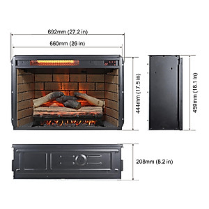 VZADGWA Farmhouse TV Stand with Electric Fireplace for 60" 65" 70” TV, Industrial Sliding Barn Doors TV Cabinet with Storage Media Entertainment Center for Living Room, CSA/UL Certified, Brown