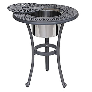 Must-Have Athens Collection 22-Inch Round Ice Bucket Table - Outdoor Patio Side Table with Built-in Ice Bucket: Stylish, Durable, All-Weather Resistant, and Versatile!