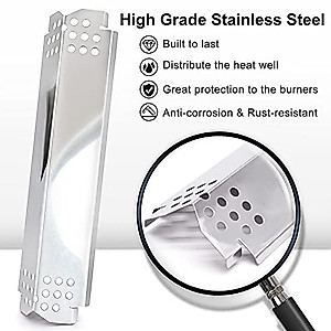 Grill Heat Plate Parts for Home Depot Nexgrill 720-0830H, 720-0888N, 720-0888, 720-0864, 720-0896B, Stainless Steel Grill Heat Tent, Burner Cover, Flame Tamer for 4 Burner Members Mark 720-0830G