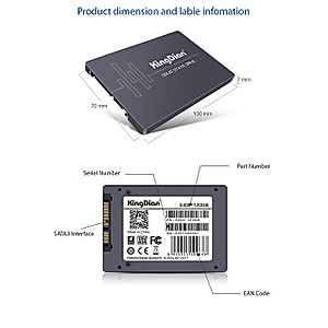 KingDian 2.5" SATA III Internal Solid State Drive 120gb SSD for PC Laptop Desktop POS Game Advertising Machine(S400 120G)